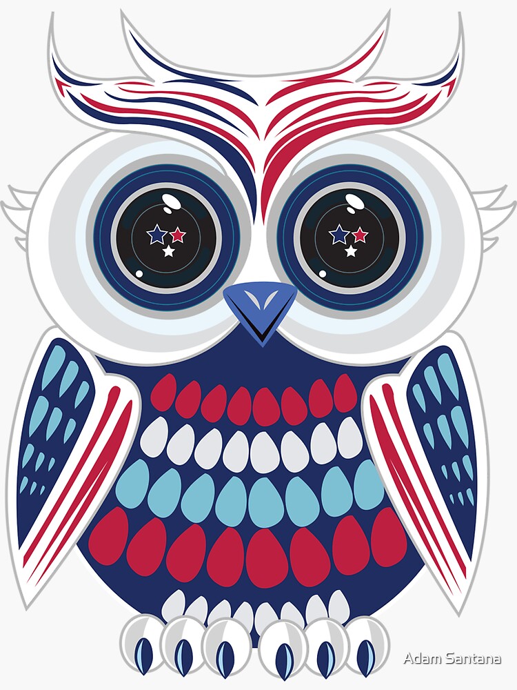 "Patriotic Owl" Sticker for Sale by Adamzworld | Redbubble