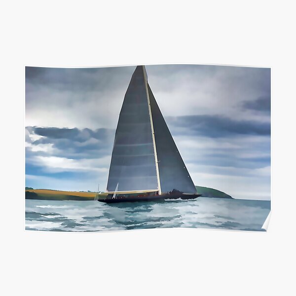J Class Yacht Poster By Maryloufletcher Redbubble