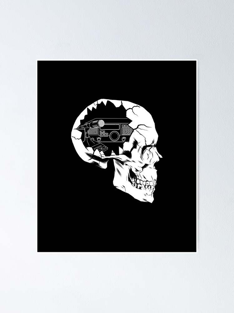 "Skull Ham Radio Retro Vintage Operator" Poster by SimplyTwo | Redbubble