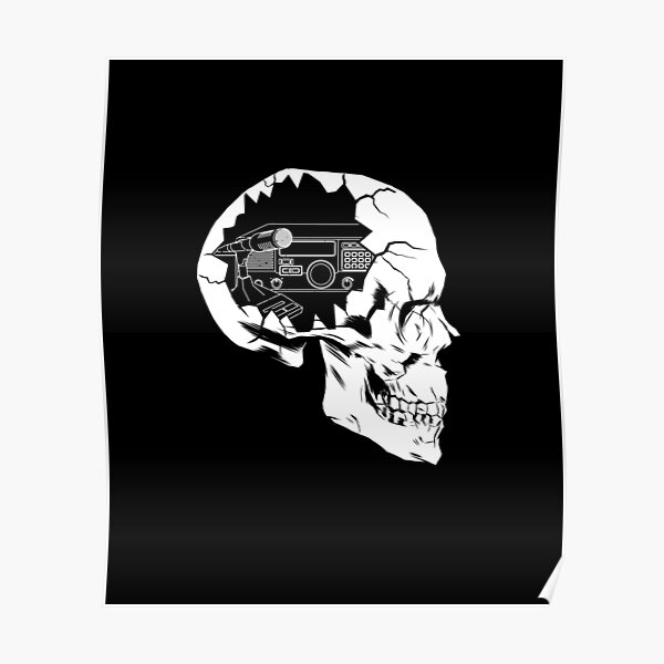 "Skull Ham Radio Retro Vintage Operator" Poster by SimplyTwo | Redbubble