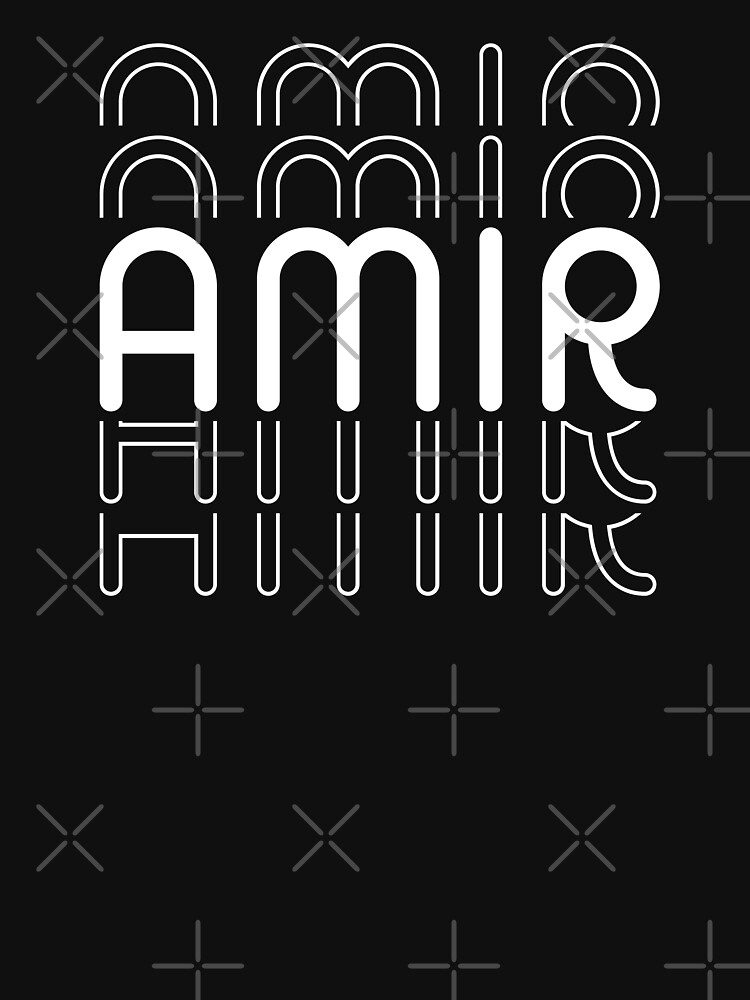 "Amir Name in Black and White Style" T-shirt for Sale by Time-is-Money ...
