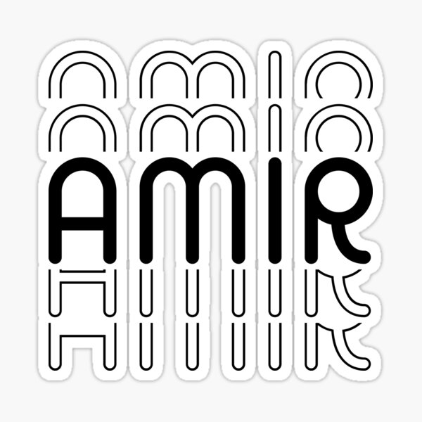 "Amir Name in Black and White Style" Sticker for Sale by Time-is-Money ...