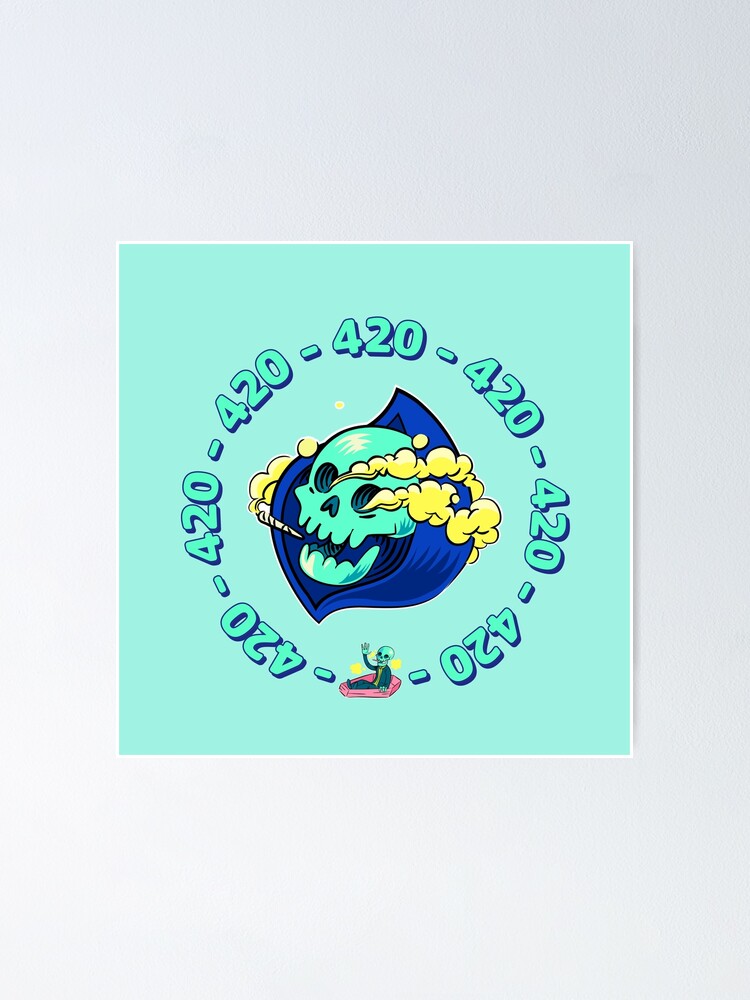 "420 time - Smoking Skeleton" Poster for Sale by ManiaTeec | Redbubble