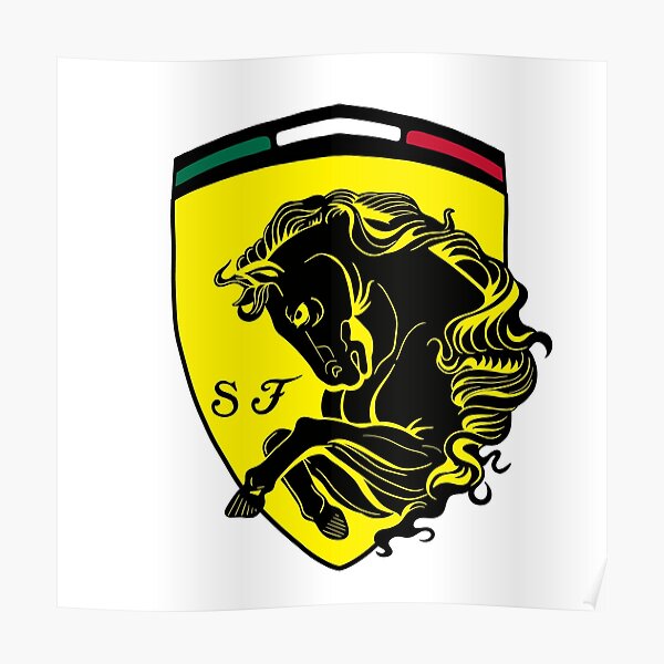 "Custom drawn Ferrari Logo rebrand" Poster for Sale by Lewismather ...