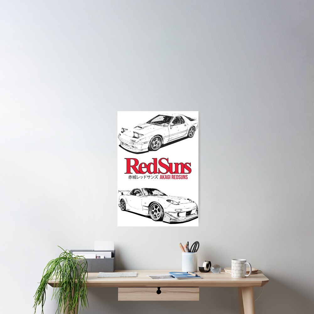 "Initial D Akagi Redsuns Manga" Poster by GeeknGo | Redbubble