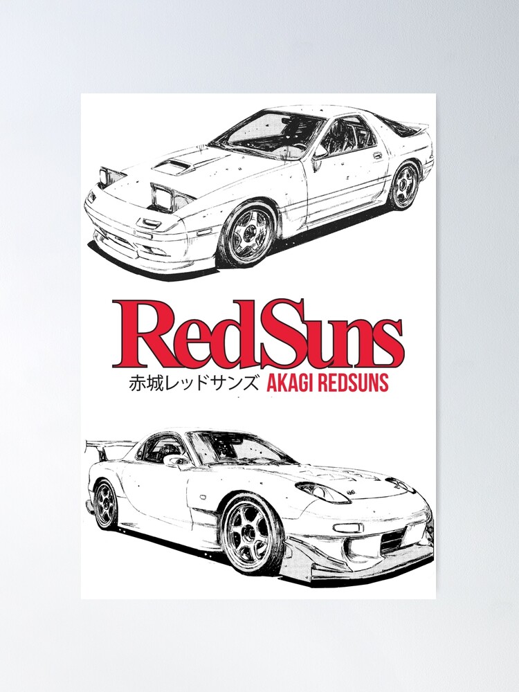 "Initial D Akagi Redsuns Manga" Poster for Sale by GeeknGo | Redbubble
