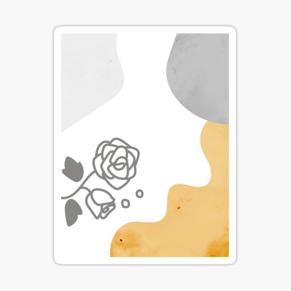 "flower minimalistic, abstract art" Sticker by SerenaMinimal | Redbubble