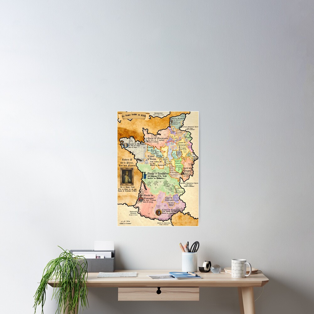 "Map of France in 1030" Poster for Sale by thomas-santana | Redbubble