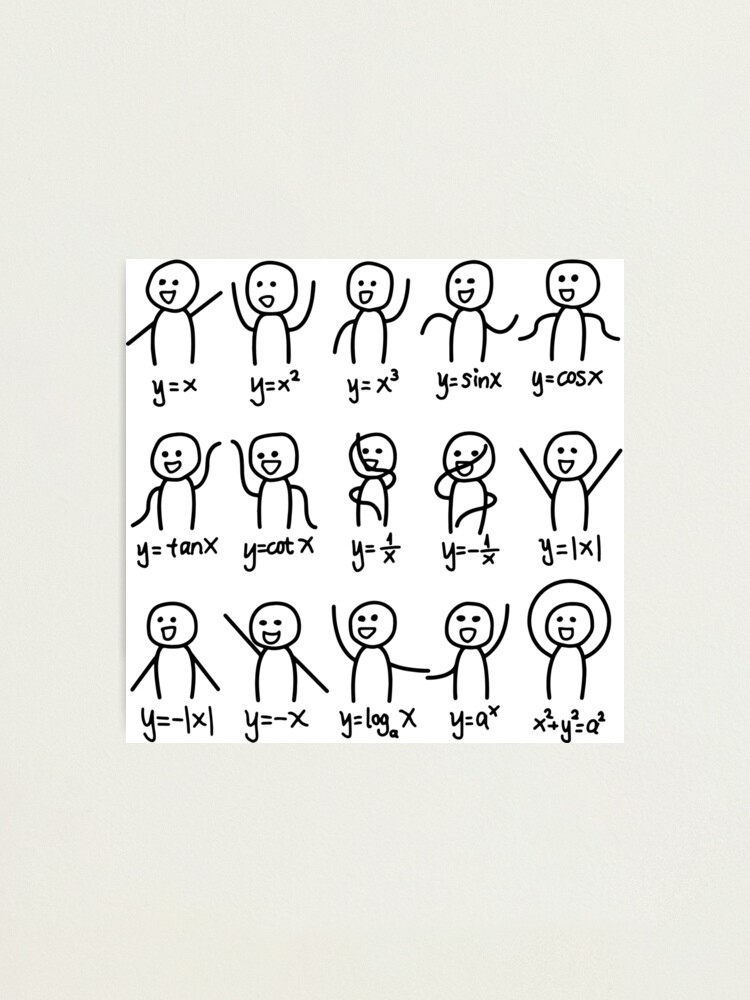 "Algebra Dance Funny Graph Figures Math Equation T-Shirt" Photographic ...