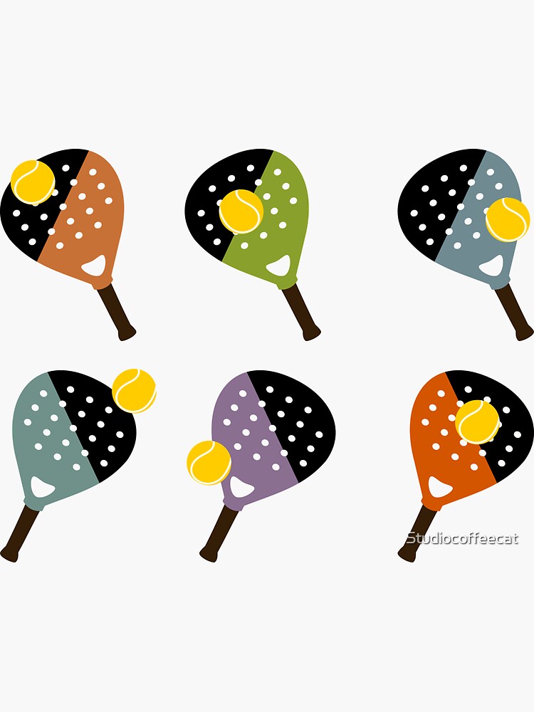 "Padel rackets - coloful" Sticker for Sale by Studiocoffeecat | Redbubble