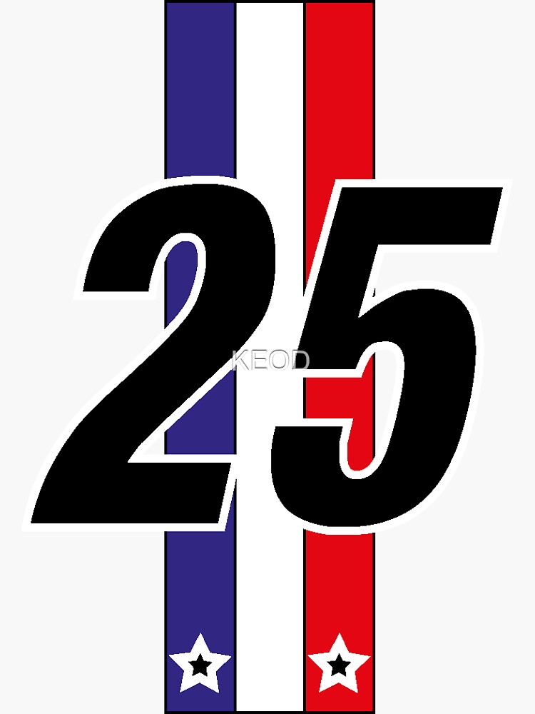 "Tricolor number 25" Sticker for Sale by KEOD | Redbubble