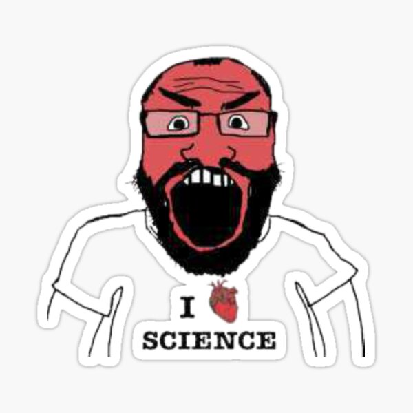 "I love science (angry?)" Sticker for Sale by TimATony | Redbubble