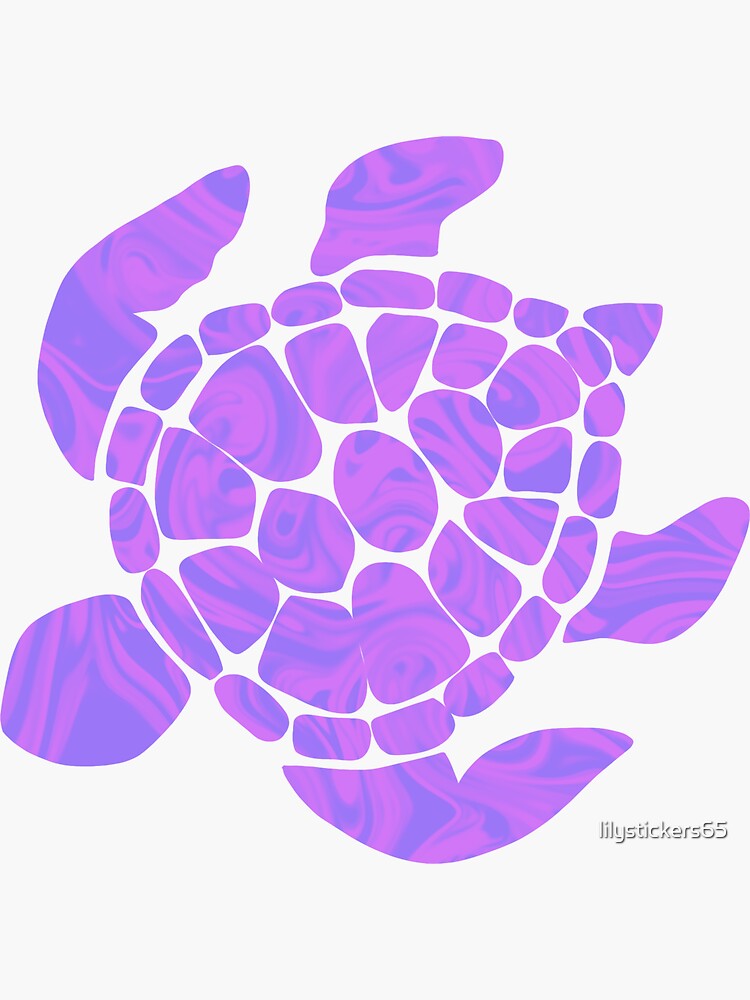 "Purple and Pink Marbled Turtle " Sticker for Sale by lilystickers65 ...