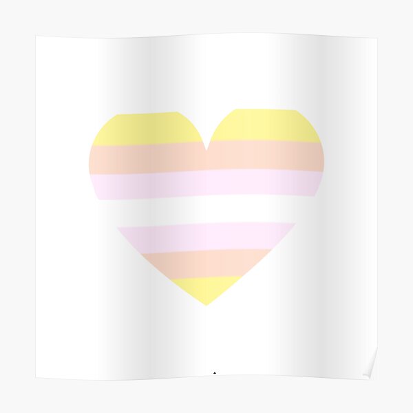 "Pride Flag Heart -Pangender Pride - White Background" Poster by ...