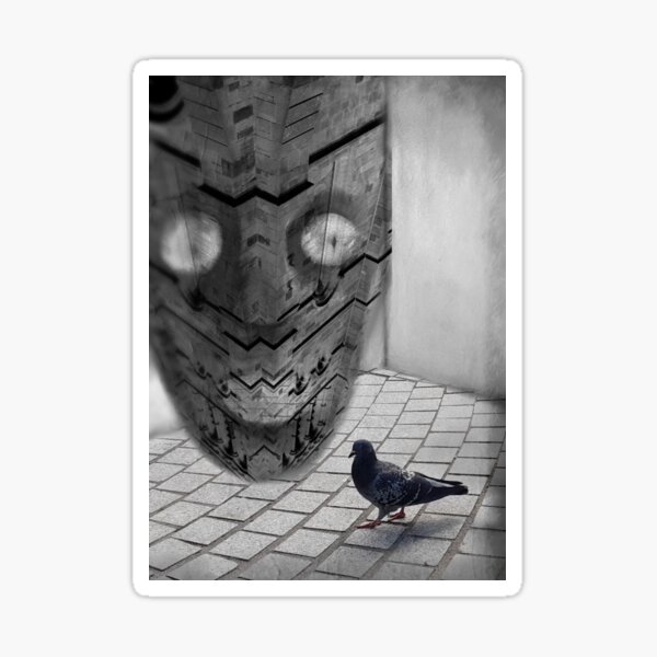 "Pigeon meets Alien" Sticker for Sale by DLZart | Redbubble