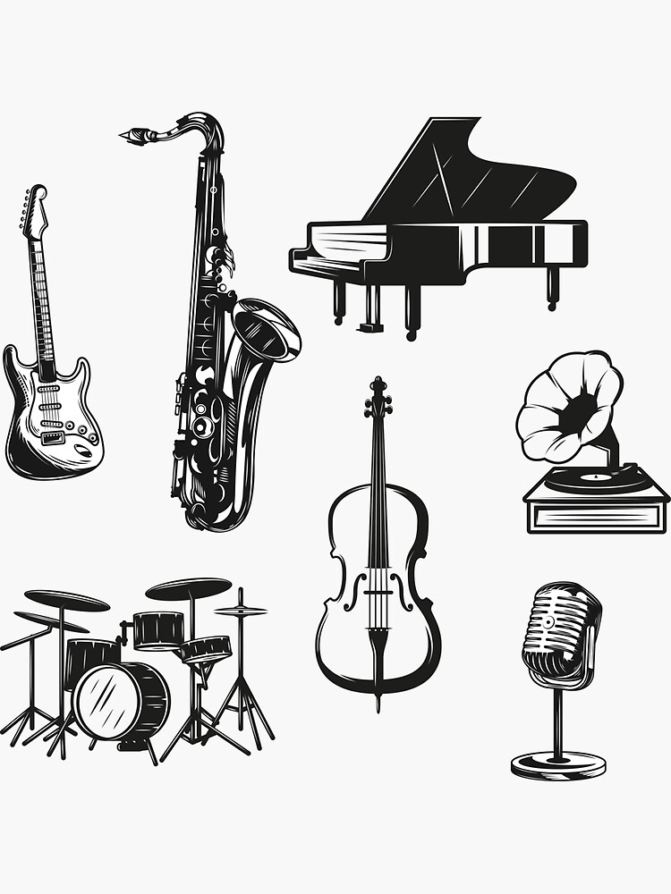 "Musical instruments stickers pack" Sticker for Sale by TakeiteasySH ...