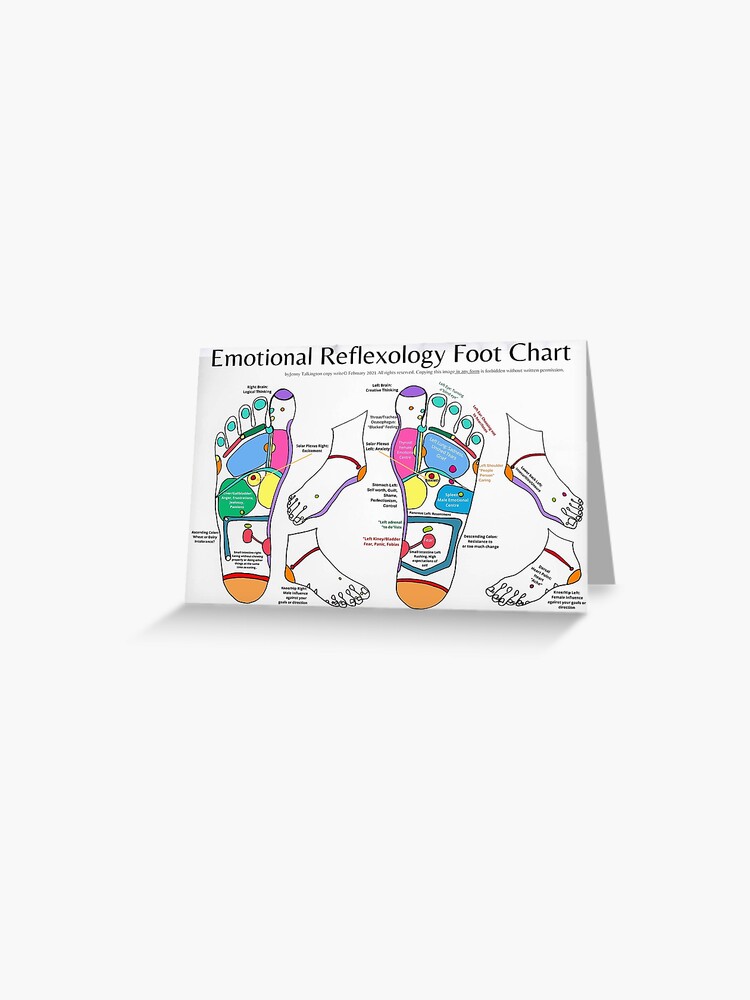 "Emotional Reflexology Foot Chart by Jenny Talkington" Greeting Card ...