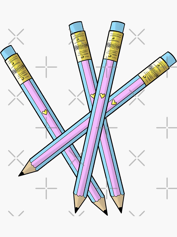 "Cute Pencils" Sticker for Sale by DragonGemPara | Redbubble