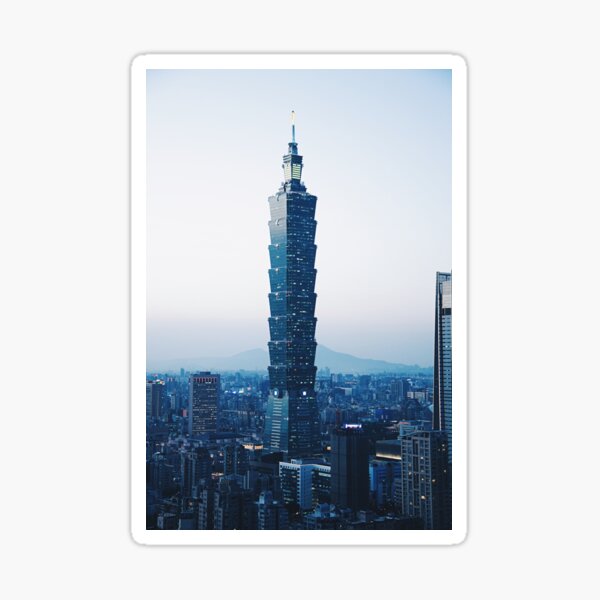"Taipei 101 at blue hour" Sticker for Sale by pattyspictures | Redbubble