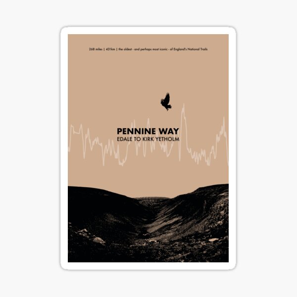 "The Pennine Way Elevation Art - Brown" Sticker for Sale by ...