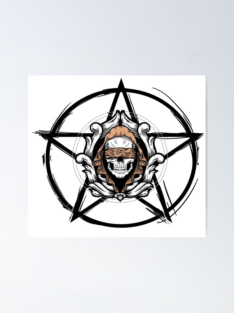 "arcane skull pentagram magic sigil occult" Poster for Sale by Salkian ...
