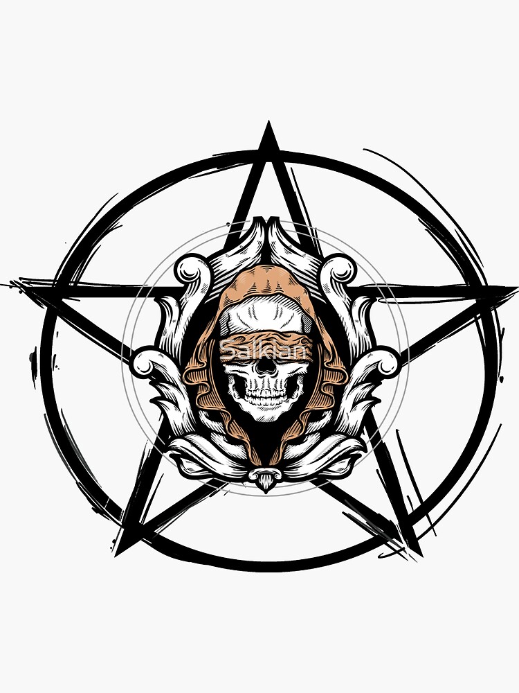 "arcane skull pentagram magic sigil occult" Sticker by Salkian | Redbubble
