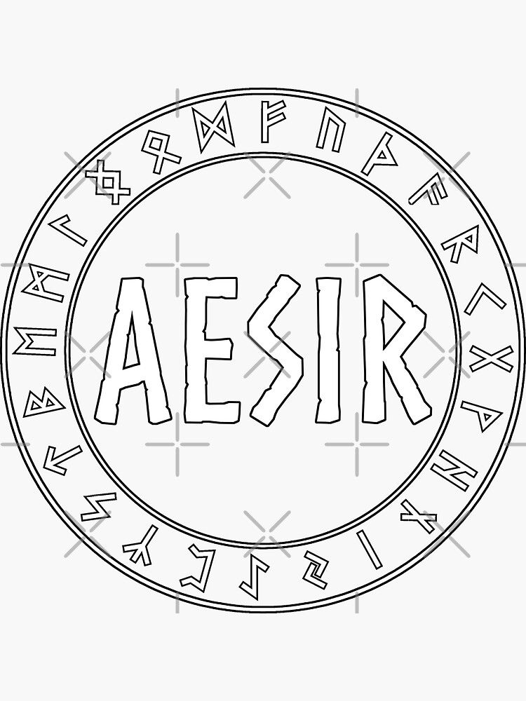 "Aesir Norse Gods Viking Runes" Sticker for Sale by WarlordApparel ...