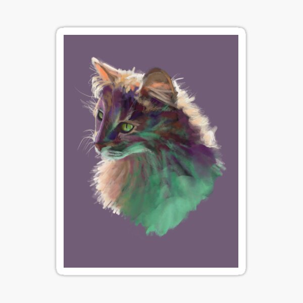 "Purple cat" Sticker for Sale by RosewoodStudios | Redbubble
