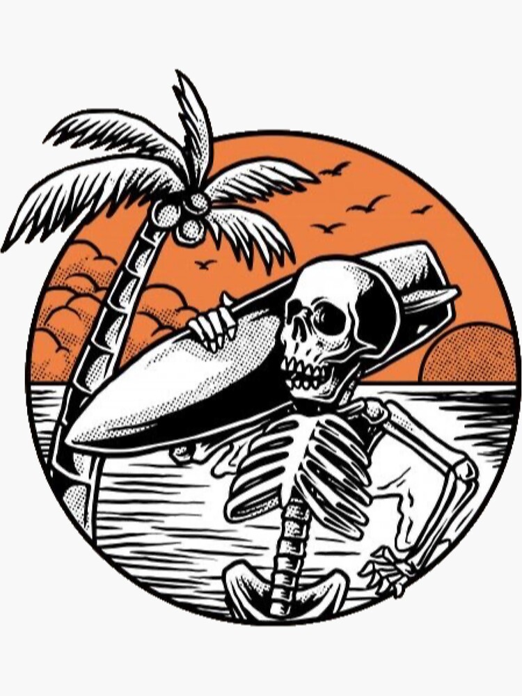 "Surf Skeleton" Sticker for Sale by Surf-Store | Redbubble