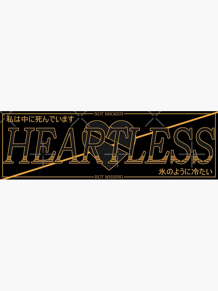 "HEARTLESS GOLD" Sticker for Sale by Midnight-Slaps | Redbubble