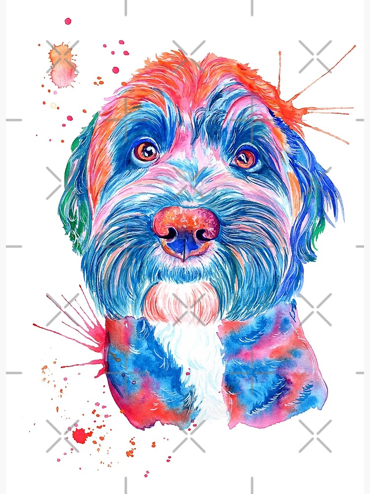"Cute Cavapoo Watercolor Art Print" Poster by HappyNoireArt | Redbubble