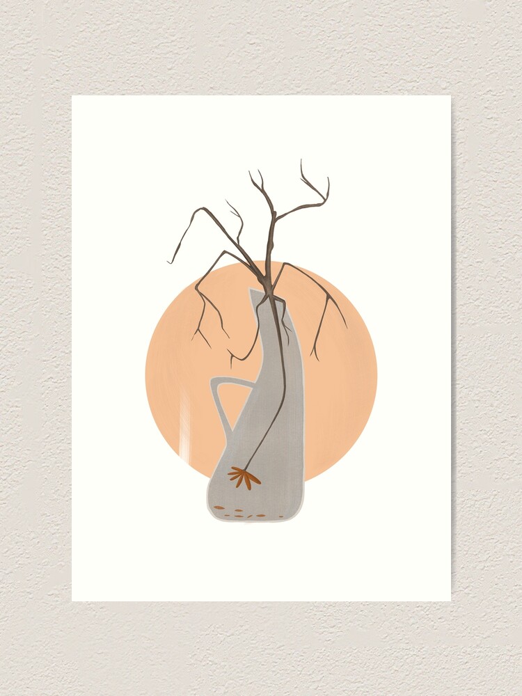 "Unusual drawing of an inverted flower in a vase" Art Print by ...