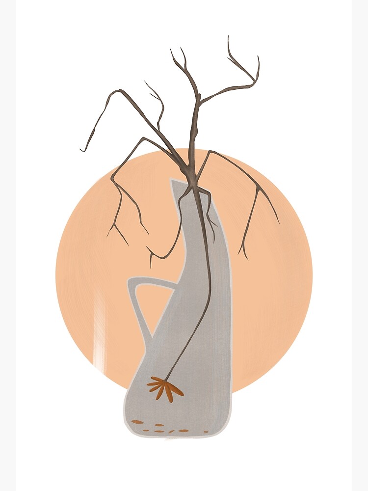 "Unusual drawing of an inverted flower in a vase" Art Print by ...