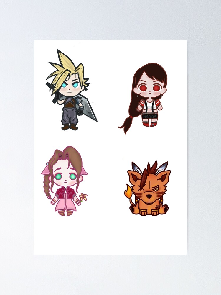 "Final Fantasy VII Chibi" Poster for Sale by MahouKoneko | Redbubble