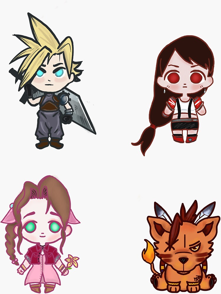 "Final Fantasy VII Chibi" Sticker for Sale by MahouKoneko | Redbubble
