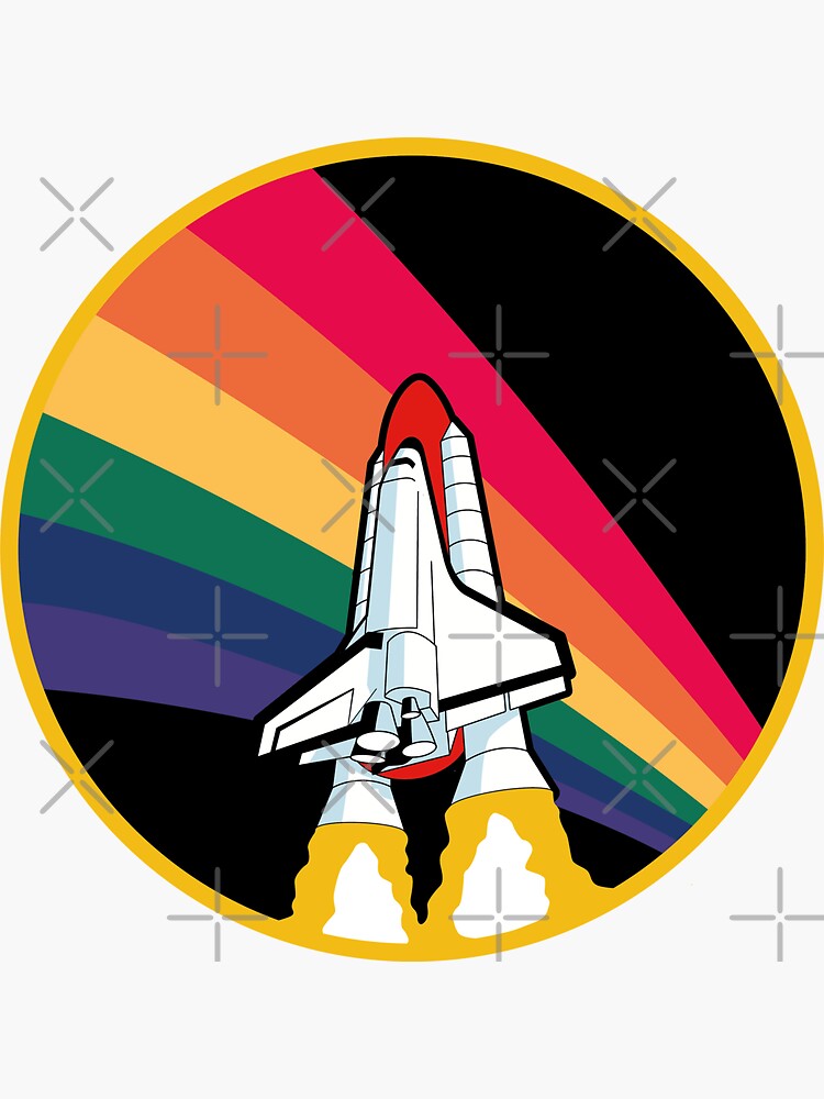 "Nasa Shuttle Launch Pride" Sticker for Sale by kaeru | Redbubble