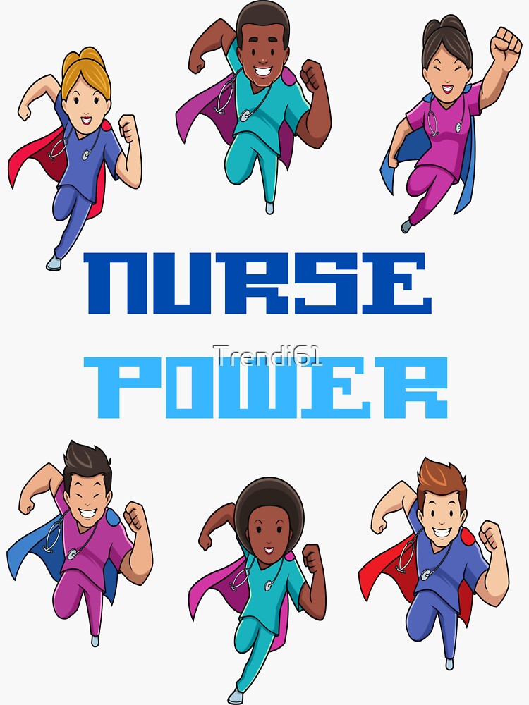 "Nurse Power-Black Background " Sticker for Sale by Trendi61 | Redbubble