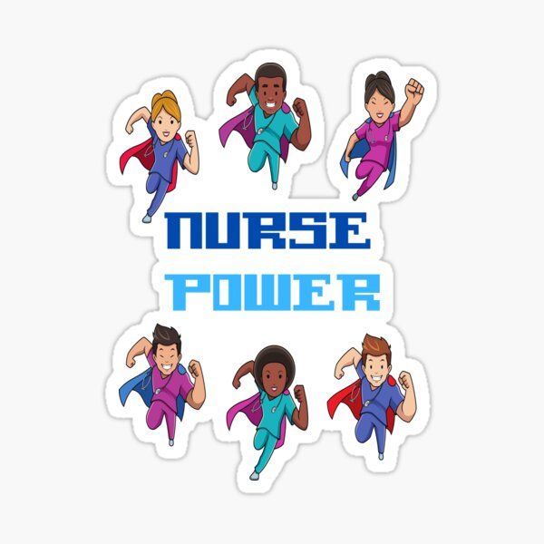 "Nurse Power-Black Background " Sticker for Sale by Trendi61 | Redbubble