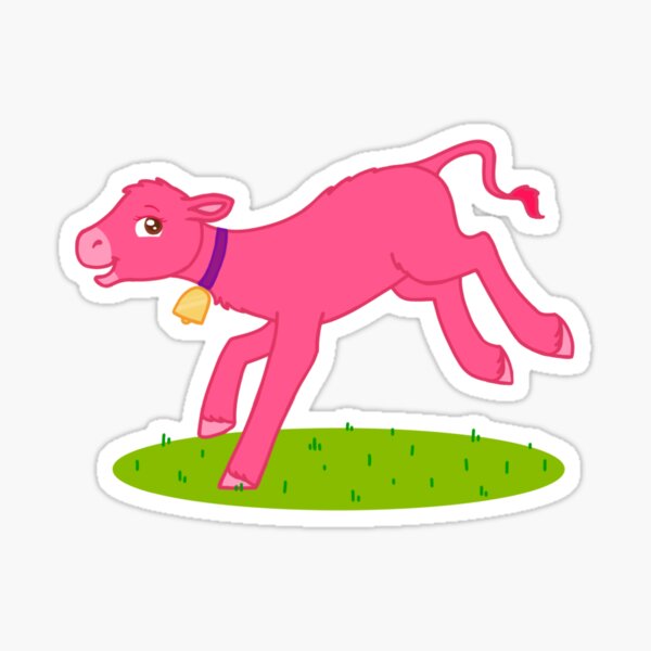 "Jubliee the Raspberry Cow" Sticker for Sale by Moni-Makes-Art | Redbubble
