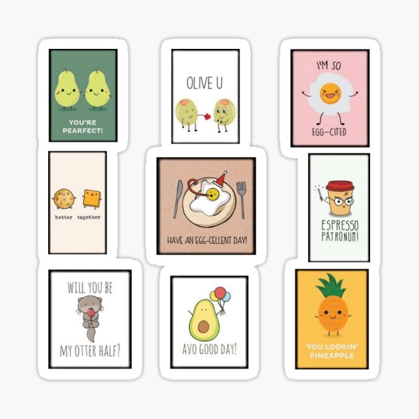 "Funny Puns Sticker Pack :)" Sticker for Sale by didulidu | Redbubble