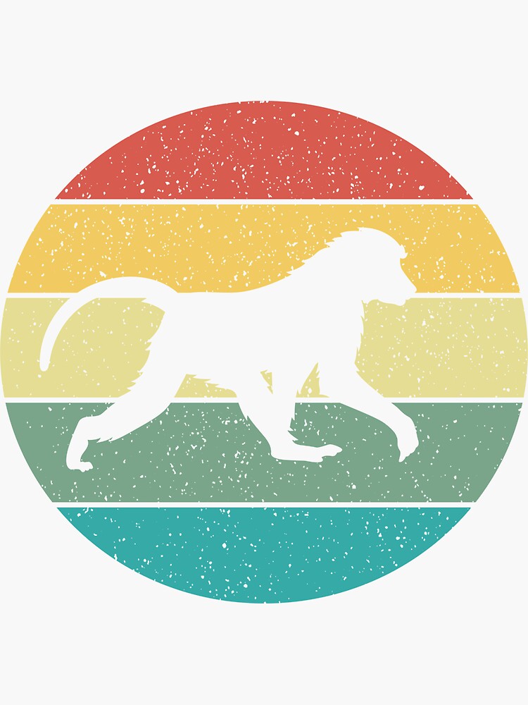 "Baboon Retro Vintage" Sticker for Sale by Salvadax | Redbubble