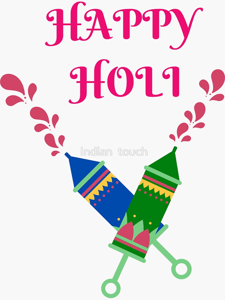 "happy holi | holi gift ideas | holi design " Sticker for Sale by ...