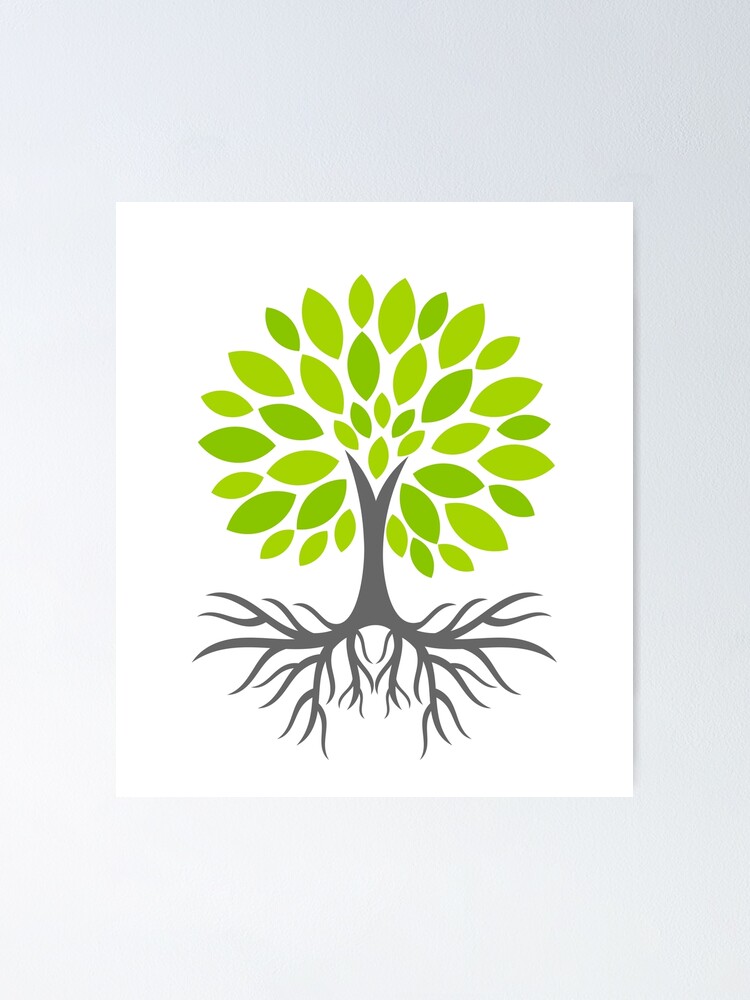 "Tree with roots illustration" Poster for Sale by StudioBarcelona ...