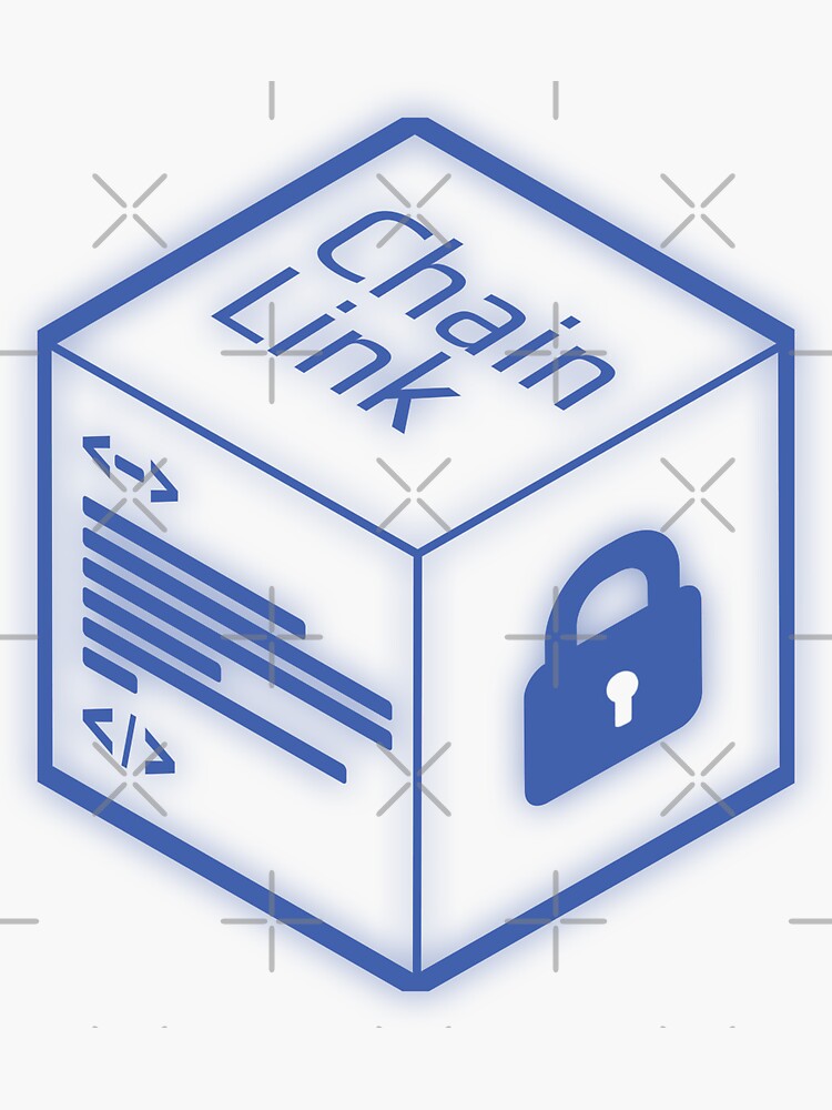 "ChainLink LINK Glowing Cube Icon 2" Sticker for Sale by Aetha | Redbubble