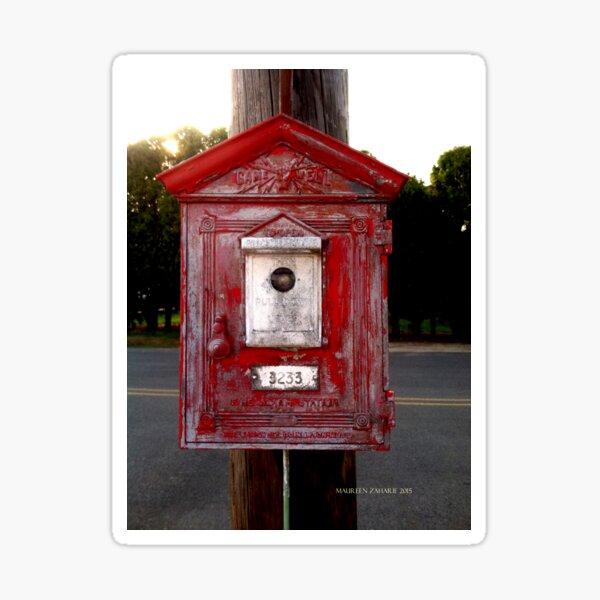 "Fire Alarm pull box 3233" Sticker for Sale by Mobooksnart | Redbubble