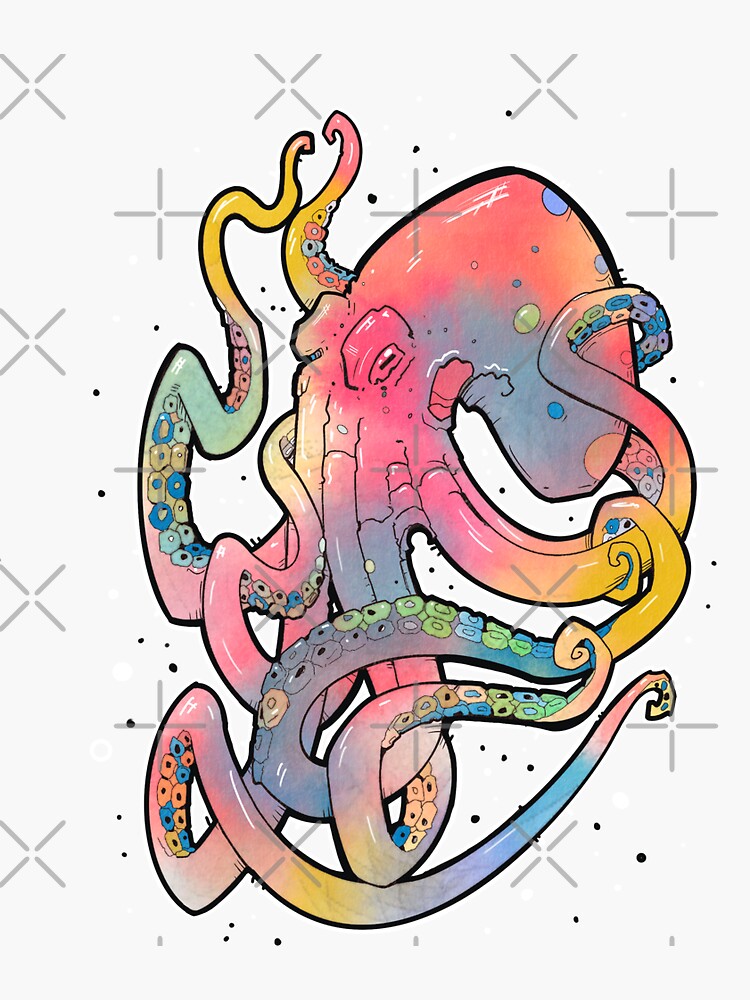 "rainbow jelly octopus " Sticker by weilertsen | Redbubble