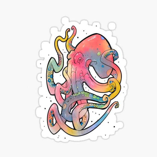 "rainbow jelly octopus " Sticker by weilertsen | Redbubble