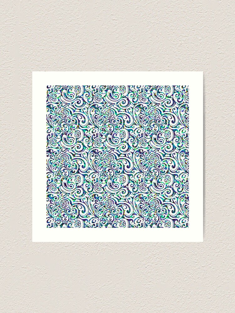 "Māori Design with Inlayed Paua Shell with White - New Zealand" Art ...