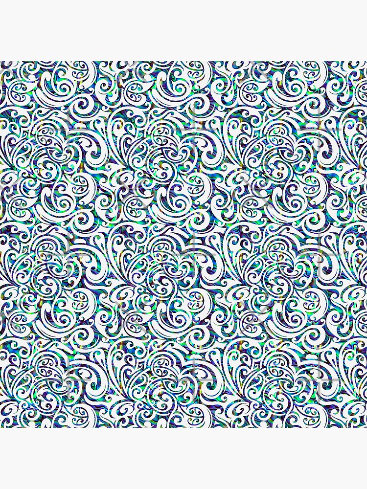 "Māori Design with Inlayed Paua Shell with White - New Zealand" Art ...