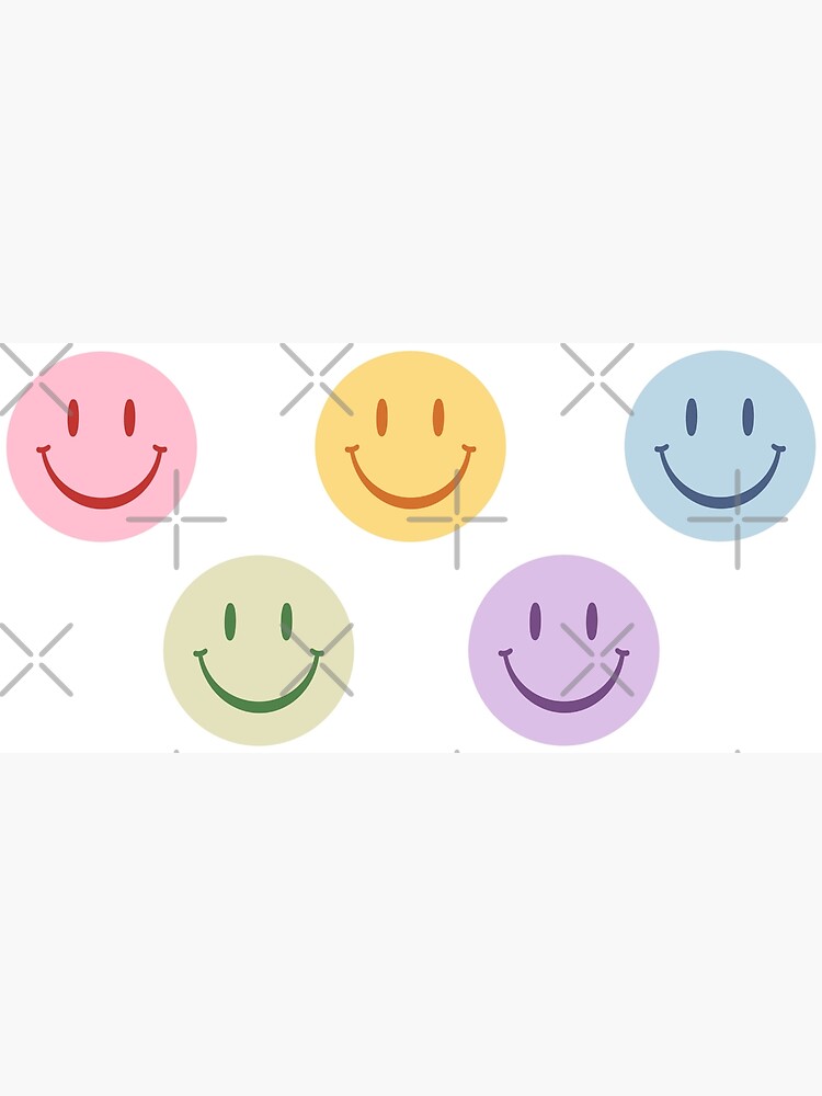 "pastel smiley faces sticker pack " Poster by signedbykaty | Redbubble